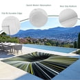 Abstract Outdoor Rug, Lemon Yellow White Linear Warp Optical Tunnel ...