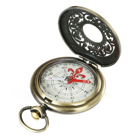 Retro Outdoor Hiking Navigation Compass Vintage Bronze Pocket Compass ...