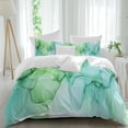 4 Piece Duvet Cover Set Cal king, Gradient Turquoise Marble Texture ...