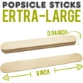 500 8 Inch Wooden Craft Sticks, Birch Wood Popsicle Sticks for DIY ...
