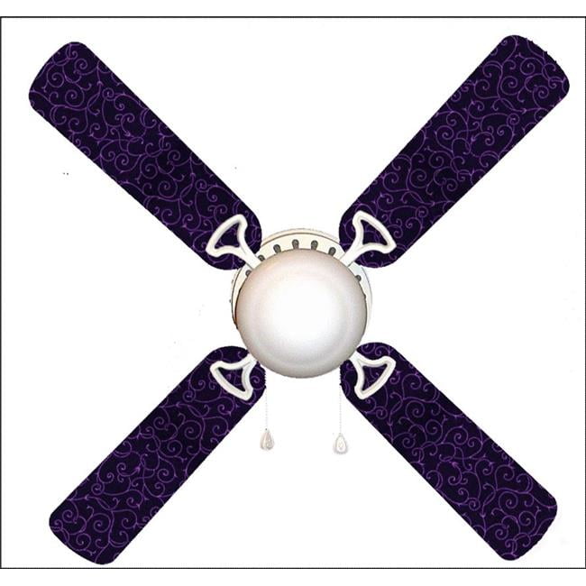 888 Cool Fans F42-0001093 42 in. Purple Passion White Swirls 4-Blades ...