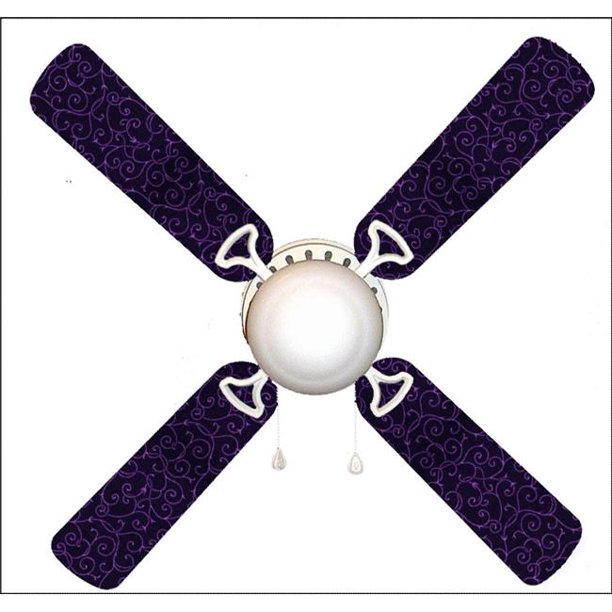 888 Cool Fans F42-0001093 42 in. Purple Passion White Swirls 4-Blades ...