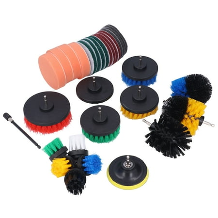 ANGGREK 1/4in Hex Shank Drill Brush Scouring Pad Sponge Extension Rod ...