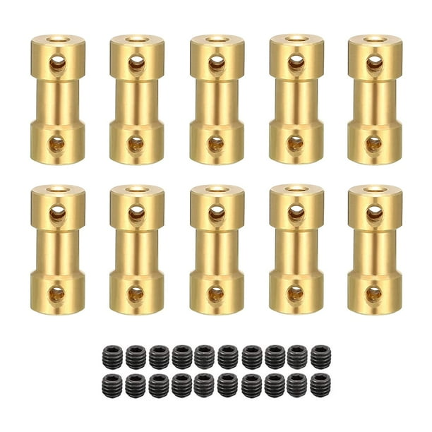 10 piezas 2-4mm 2-5mm Motor de acoplamiento acoplador de eje de cobre conector de Motor de latón ...
