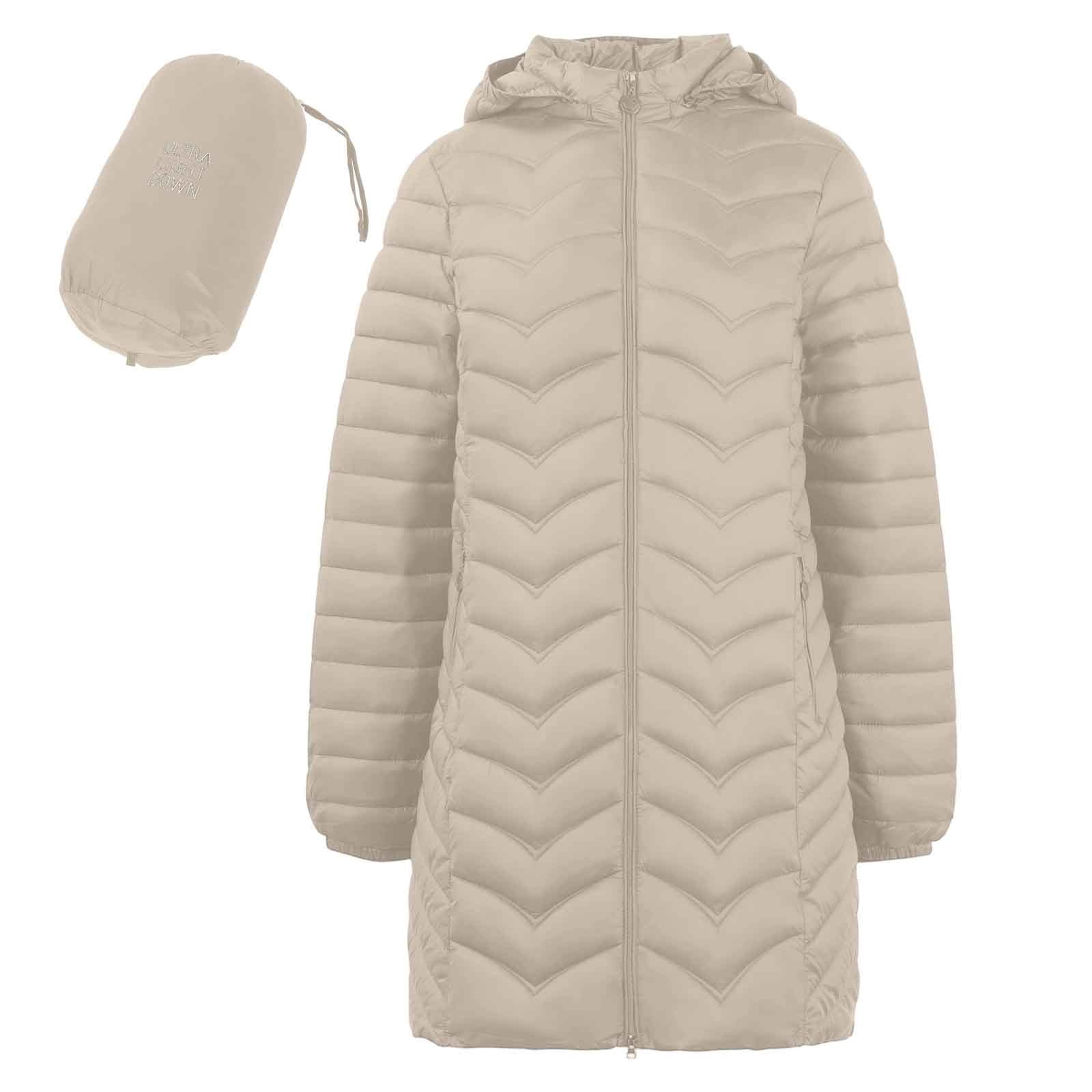 Click here for Tinz Winter Long Coat With Detachable Hood Down Fi... prices
