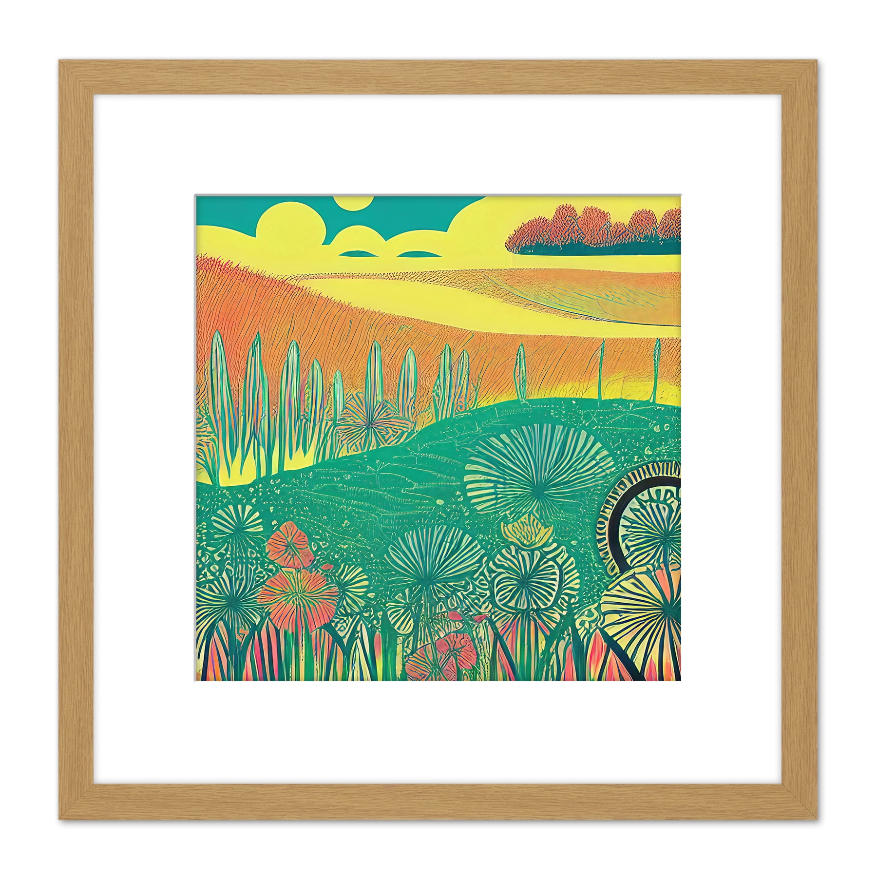 Bright Summer Abstract Countryside Scenic Landscape Colourful Painting ...