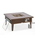 Leisuremod Walbrooke Modern Outdoor Square Fire Pit Table with Powder ...