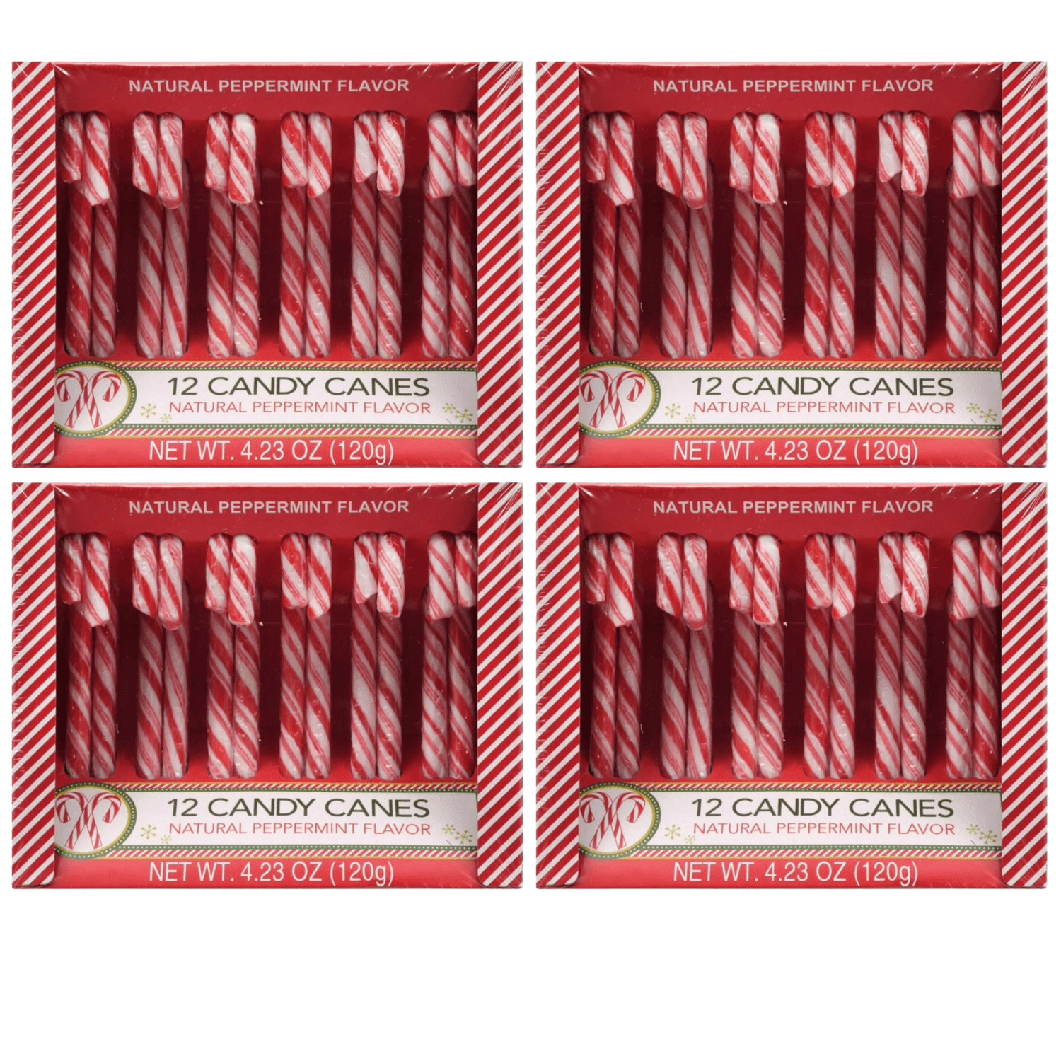 Classic Red & White Peppermint Candy Canes Natural Peppermint Flavor ...