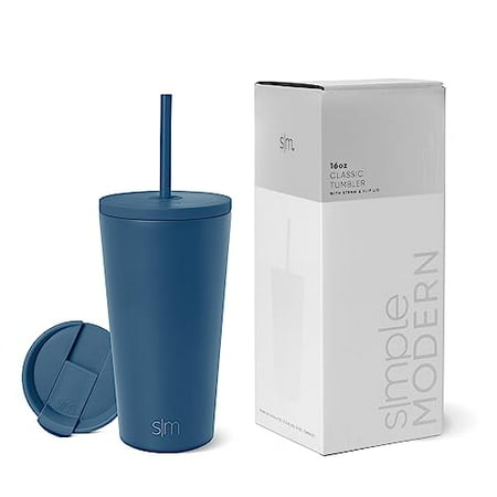 Simple Modern Insulated Tumbler with Straw and Lid | Iced Coffee Cup ...