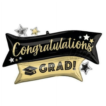 Anagram Satin Luxe Solid Star Graduation 19" Jr Shape Foil Balloon ...