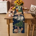 Navy Blue Christmas Table Runner 72 Inches, Xmas Tree Gingerbread ...