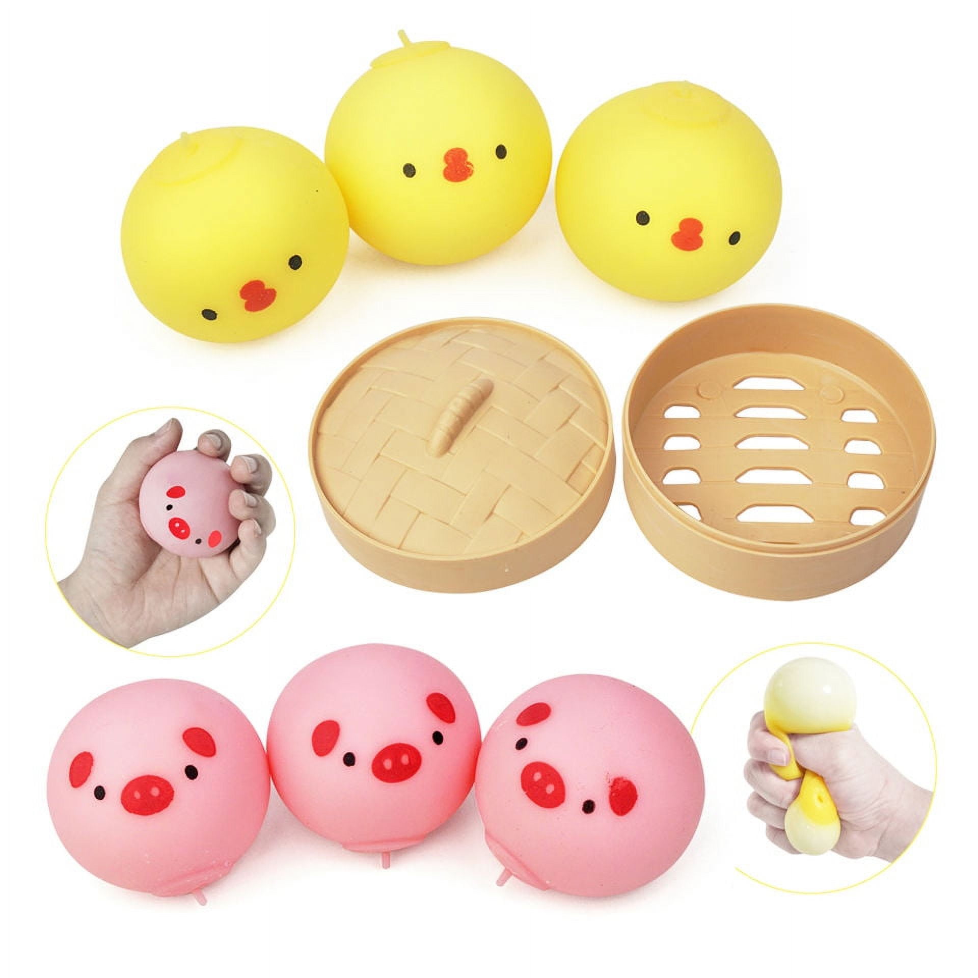 6PCS Chick Squishy Stress Balls para adultos, Cute Dumpling Fidgets ...