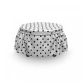 Black and White Ottoman Cover, Rhombus Mosaic, 2 Piece Slipcover Set ...