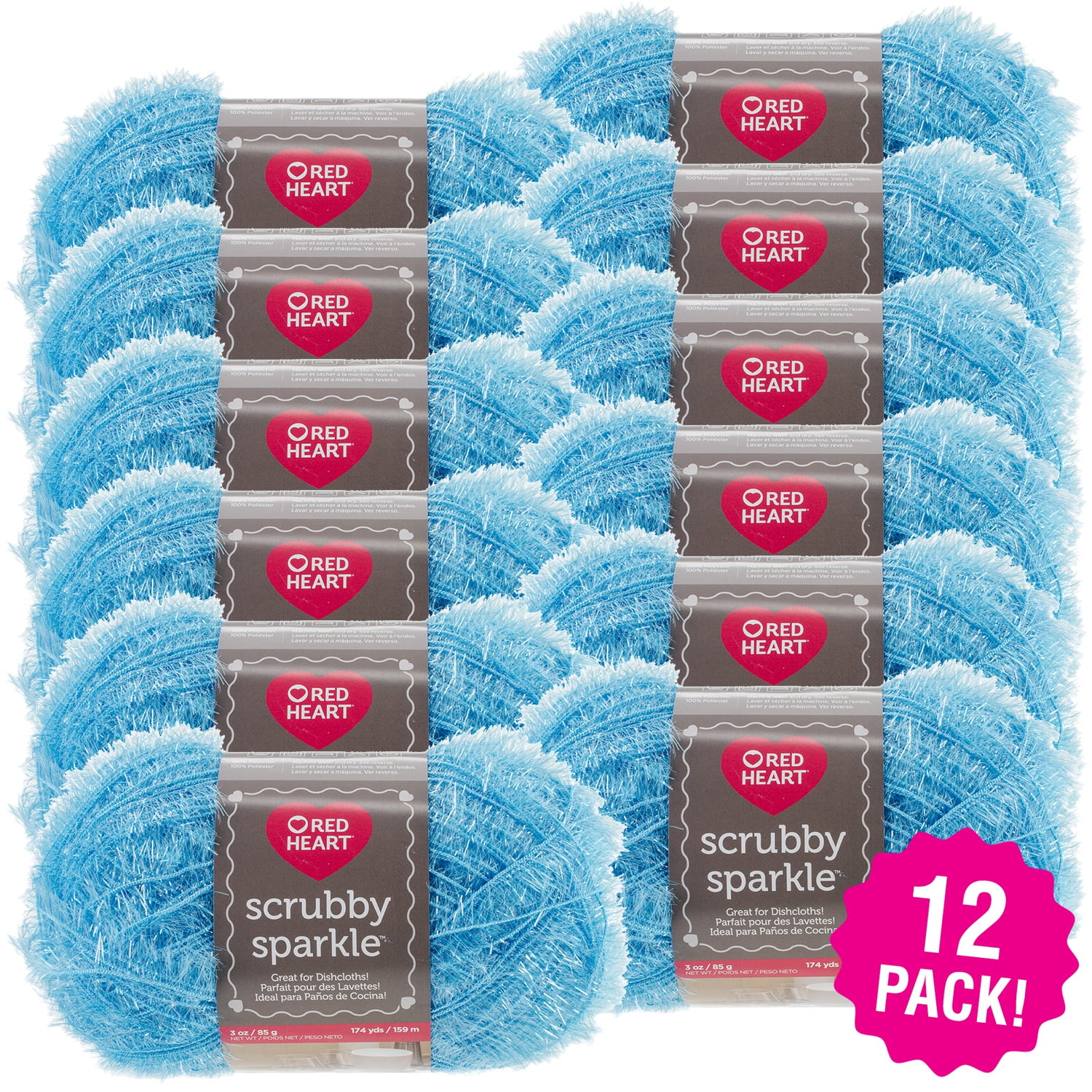 Red Heart Scrubby Sparkle Yarn 12/Pk-Icepop | Walmart Canada