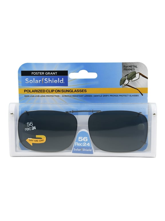 Solar Shield Unisex Gunmetal Polarized SolarShield ClipOn Sunglasses ...