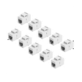 50Pcs RJ45 Connector Jack Cat6 Extension Coupler Ethernet Network LAN 6 Coupler Jacks Extend ...