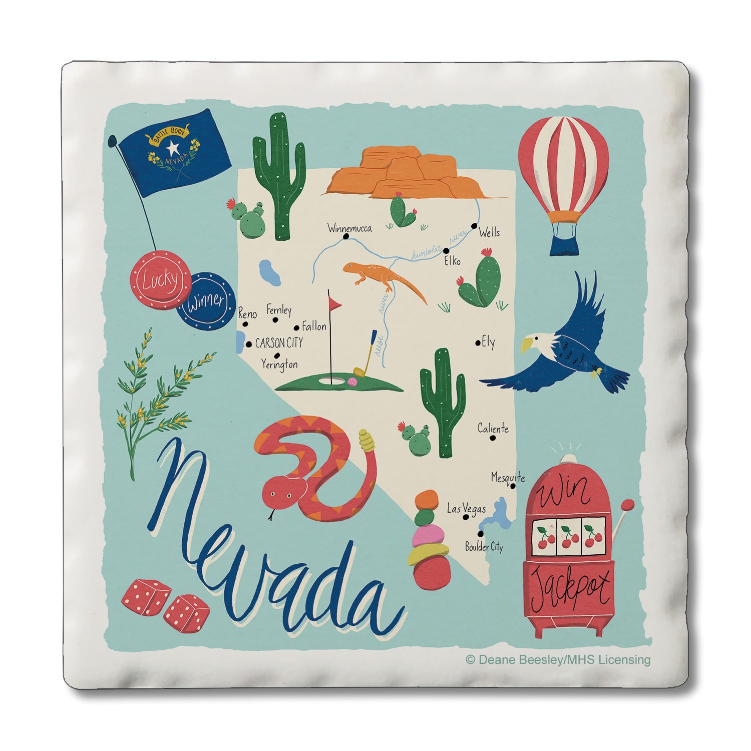 Thirstystone "Nevada Home" 4-Pack Tumbled Tile Coasters - Walmart.com