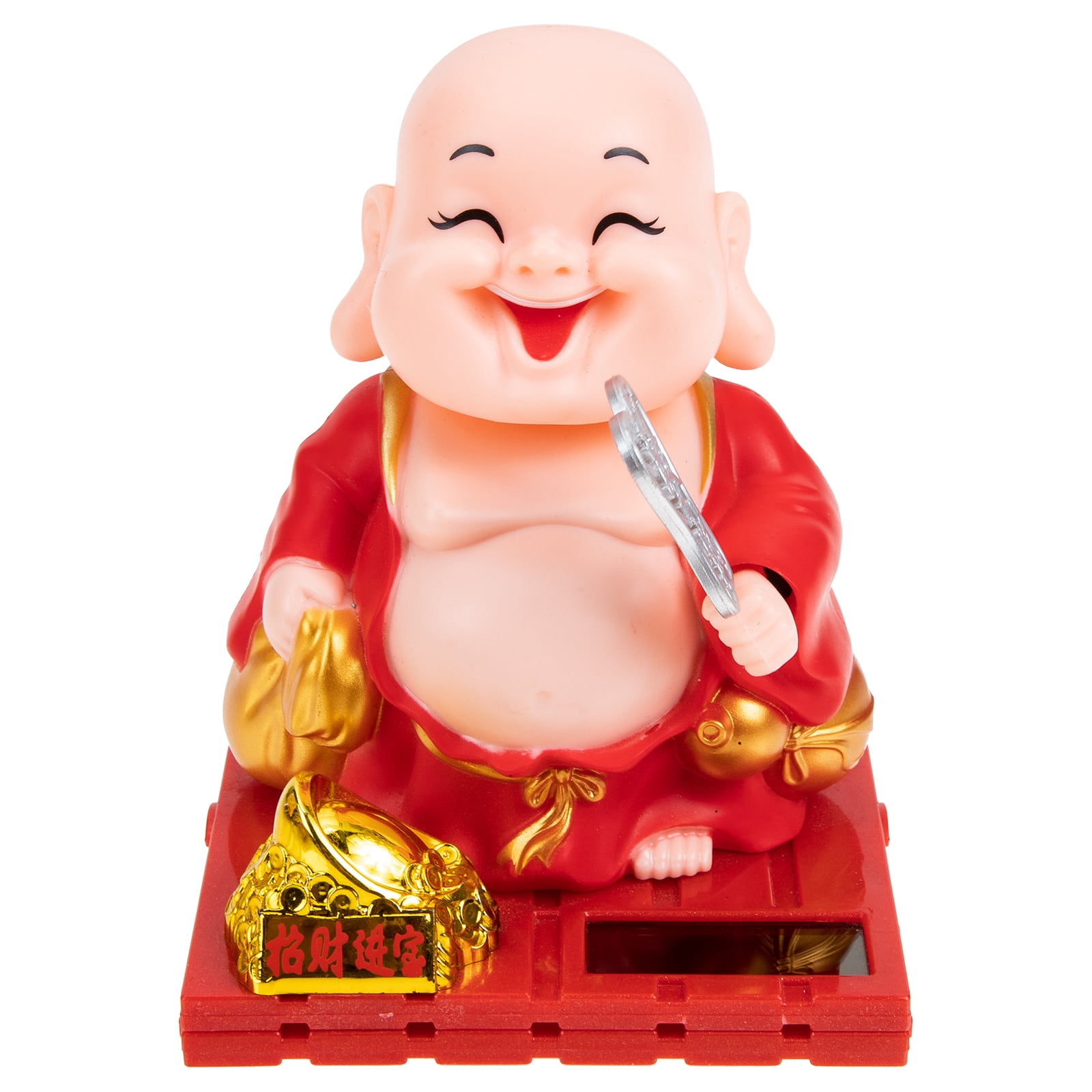 Figura de Buda Maitreya con energía solar, adorno de Buda, decoración ...