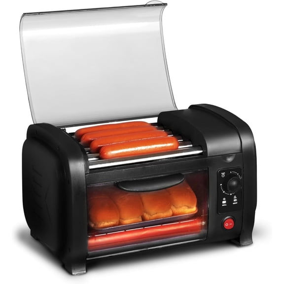Hot Dog Toaster Oven, 30-Min Timer, Stainless Steel Heat Rollers Bake ...