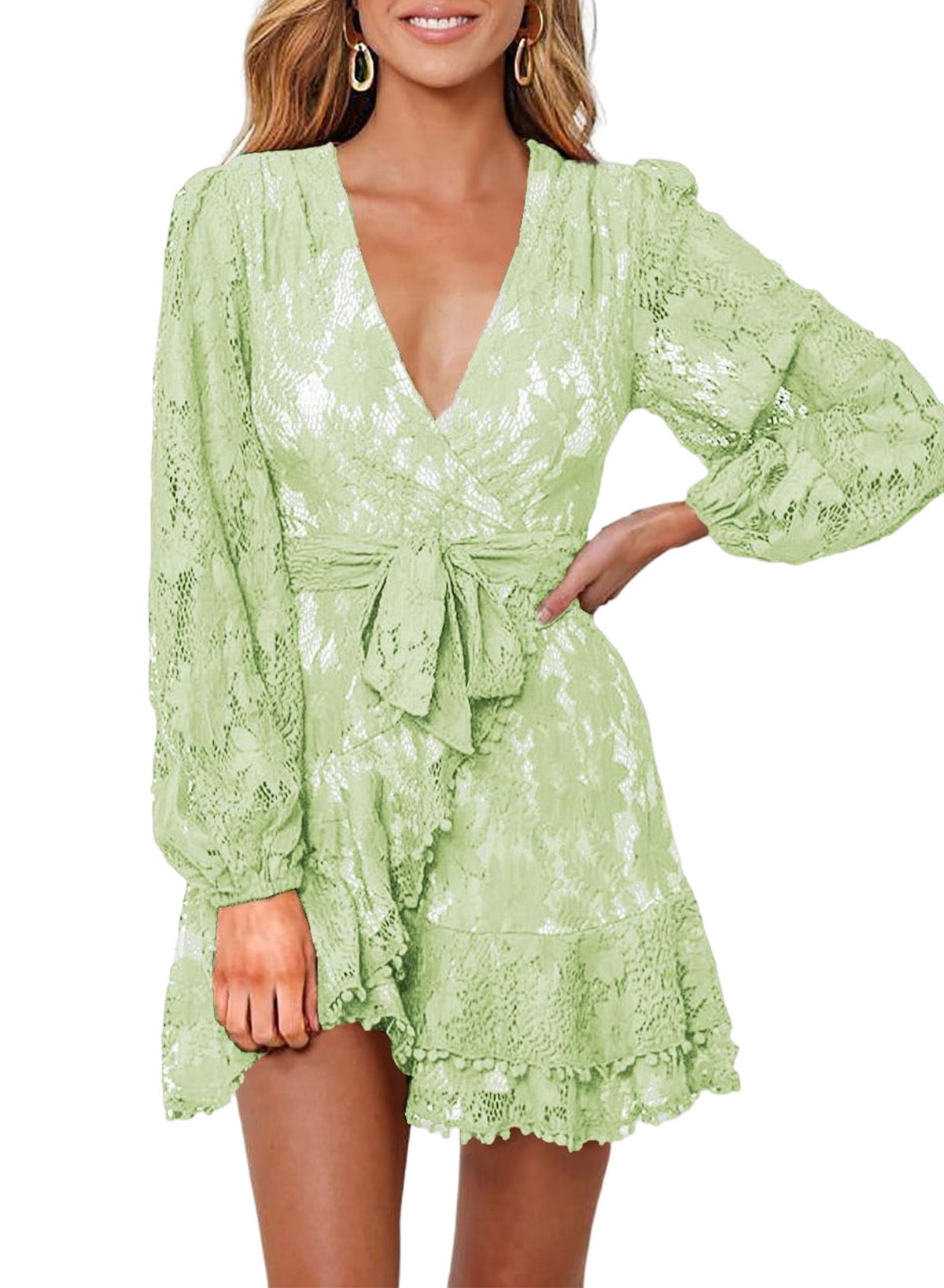 【メール便不可】 Dokotoo Womens Plus Size Casual Summer Fall Wrap Button Down