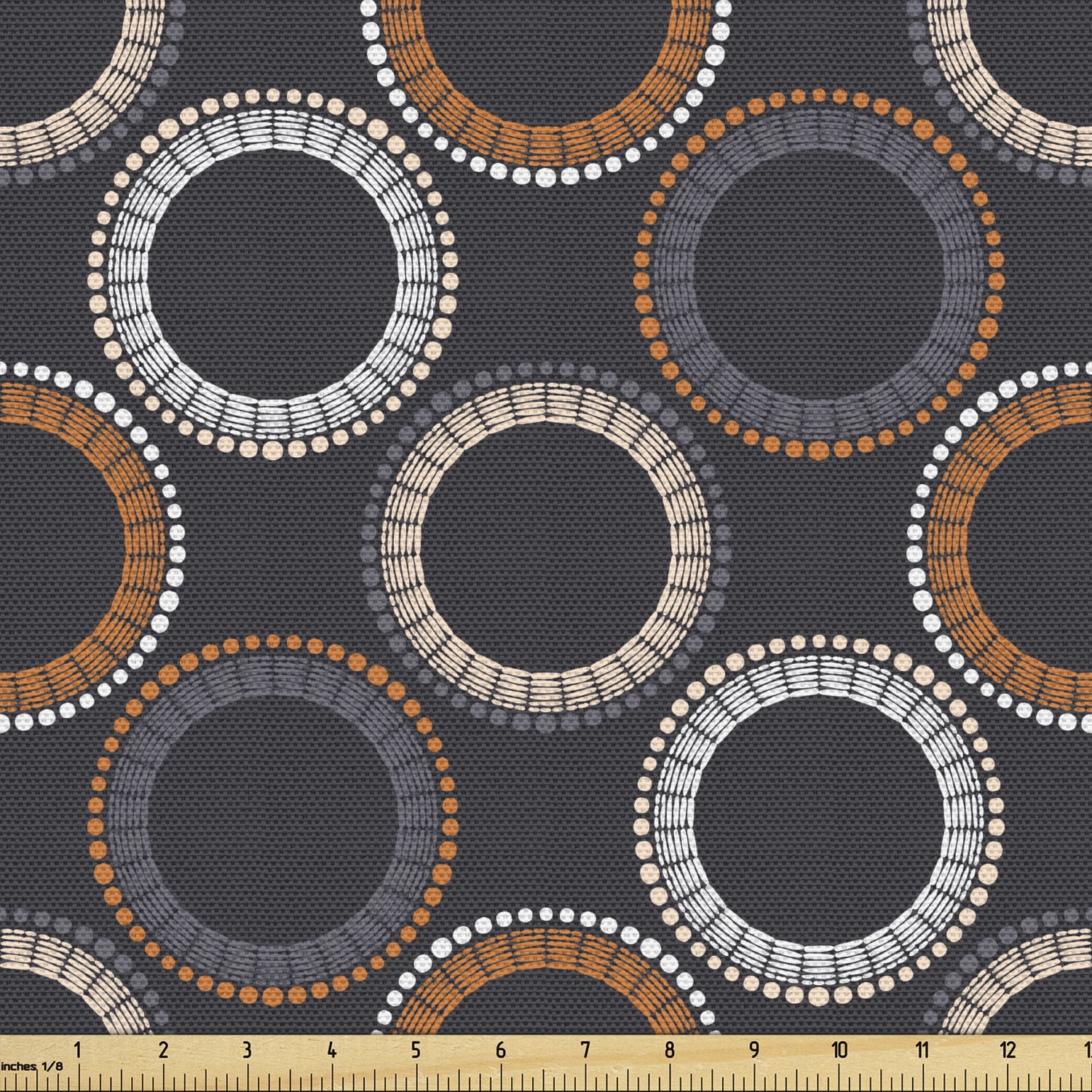 Abstract Geometry Fabric by the Yard, Ethnic Circular Dots and Stripes ...