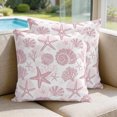 24x24 Pillow Covers Set of 2, Pink Coastal Summer Square Throw Pillow ...