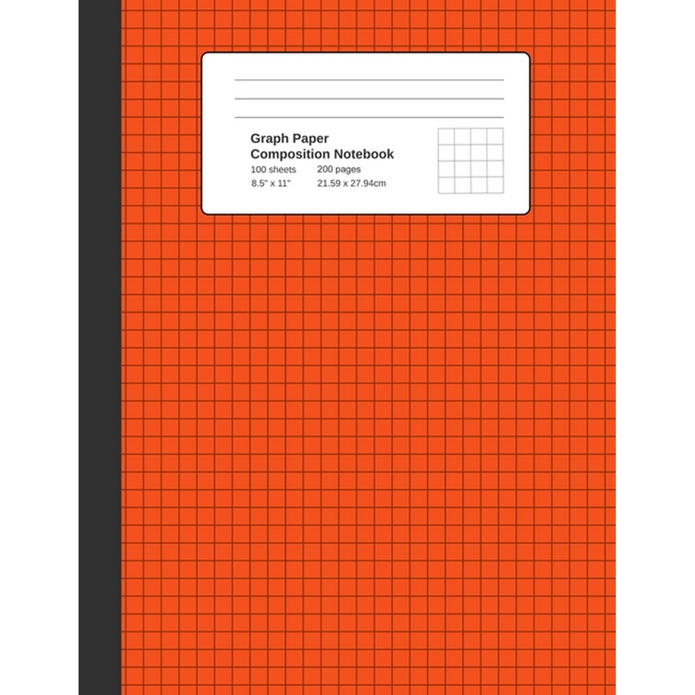 Graph Paper Composition Book Orange Grid Paper Notebook Quad Ruled