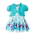 PatPat Floral Toddler Girl Summer Dress Set, Sleeveless Dress & Ruffled Cardigan, Mintblue, 5-6 ...