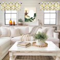 Abstract Grid Valances for Windows Boho Yellow Grey Green Geometric ...