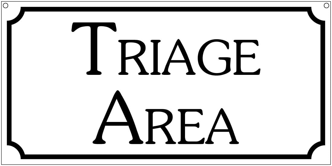 Triage Area- 6x12 Aluminum Retro Medical Movie TV Film prop sign ...