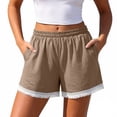 Casual Shorts For Women Pocketed Wide Leg Lace Trim Resort Walk ...