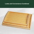 MinBoo 3-Piece Large Bamboo Serving Trays with Handles - Ottoman ...