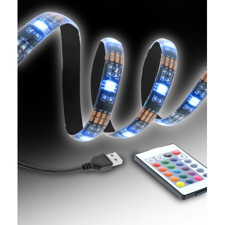 Xtreme LED Strip Lights 6.6ft for up to 60 in TV USB LED TV,16 Colors W ...