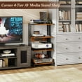 16.5" Small 4-Tier AV Media Stand with Power Strips,Narrow Version ...