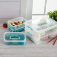 Sterilite Stackable 3-Layer Storage Containers with Handle, Clear (6 ...