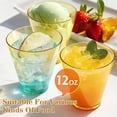 12 oz Clear Plastic Cups Disposable Gold Cocktail Glasses 50 Pack ...