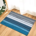 Coastal Style Door Mat Retro Blue Grey Stripe Wood Texture Non Slip ...