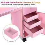 Byootique Portable Nail Desk Mobile Station with Drawers, Unicorn Pink ...