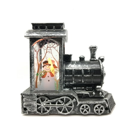 Christmas Musical Snow Globe Lantern Battery Operated Train Spinning ...