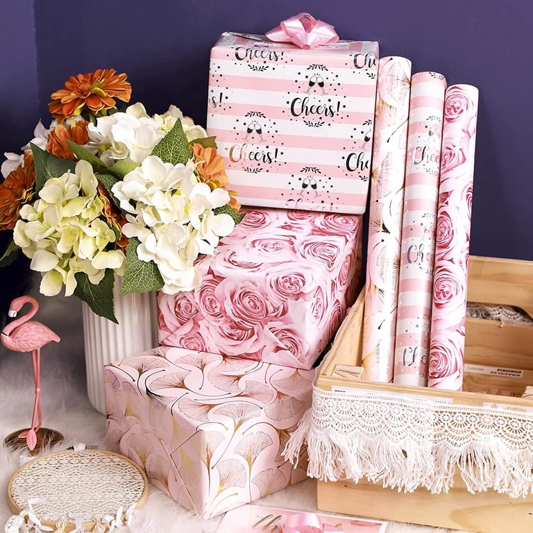 Wedding Wrapping Paper Set WRAPAHOLIC Wrapping Paper Set - Pink ...