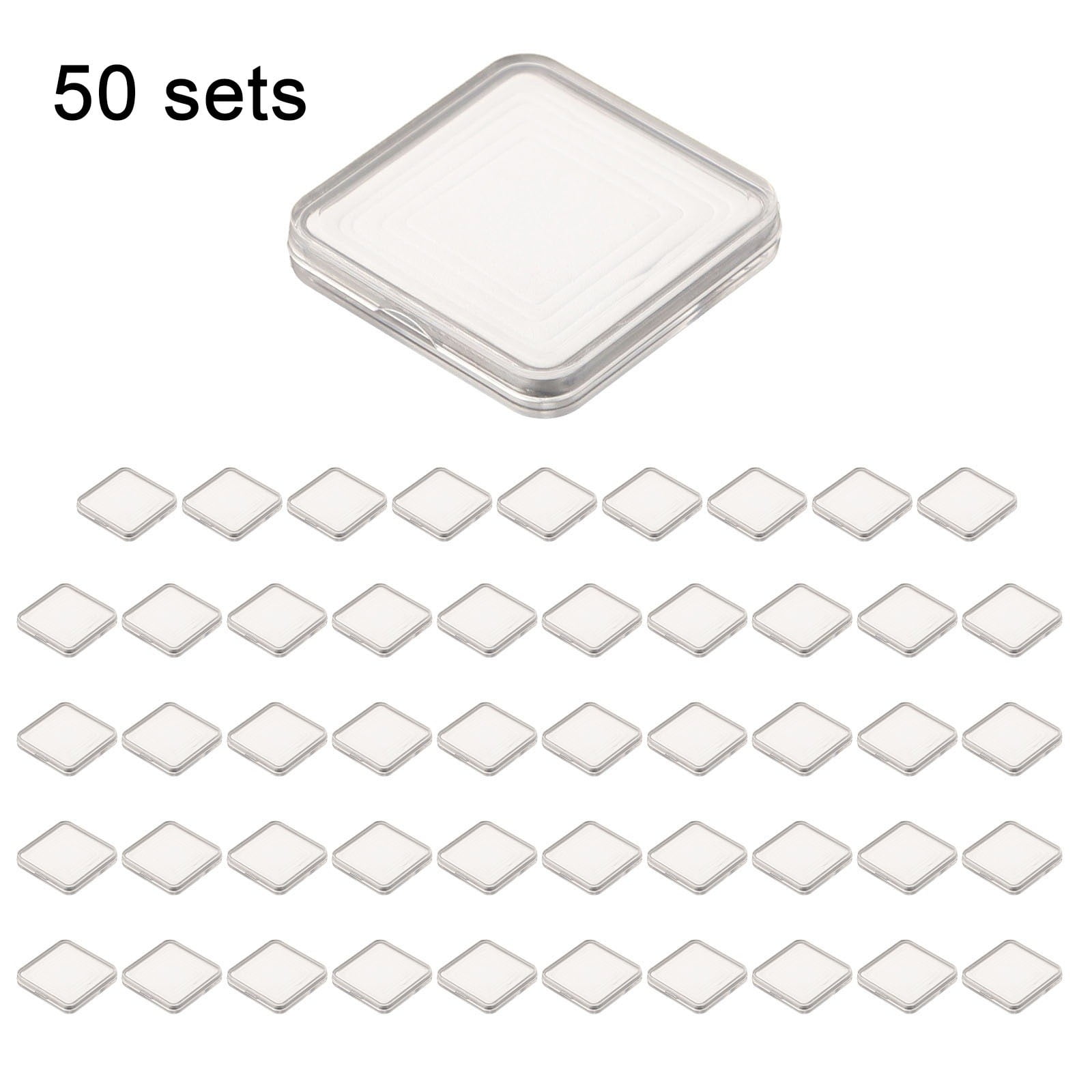 50pcs Square Transparent Coin Capsule Holder Storage Box With Gaskets ...
