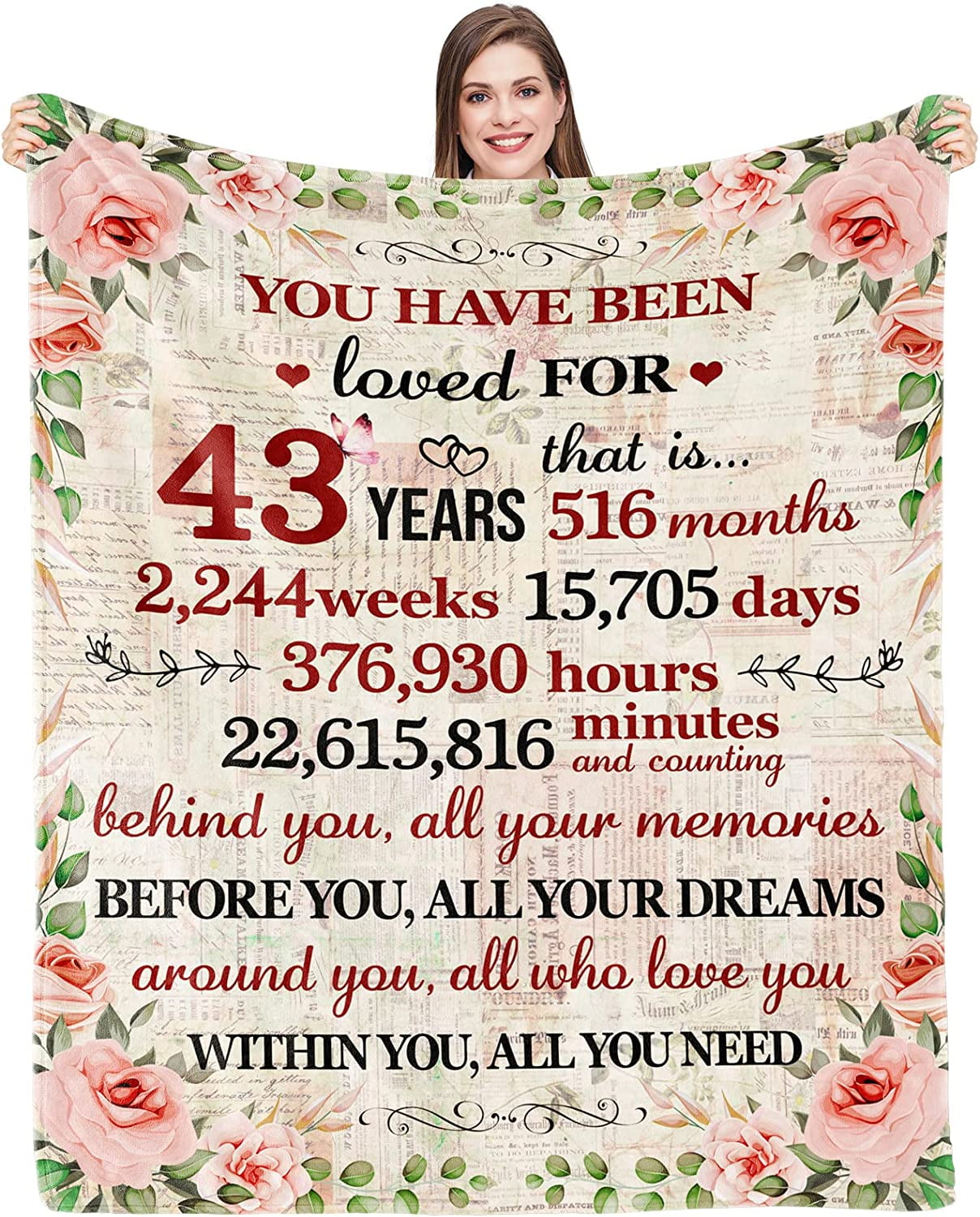 43rd Birthday Gifts for Women Happy 43rd Birthday Gifts for Her 43 Year ...