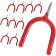 10 Pack Screw-in U Utility Hooks,Red Vinyl Coated Steel Wall Mount ...