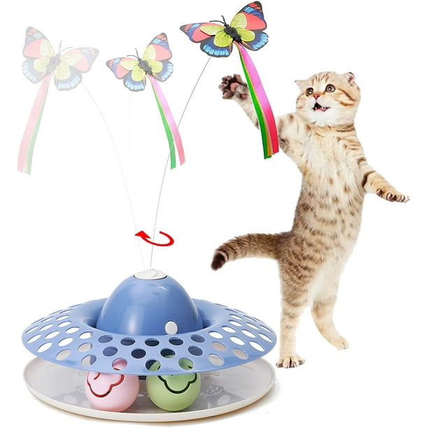 Interactive Cat Toy Electric Automatic Rotating Butterfly for Indoor ...