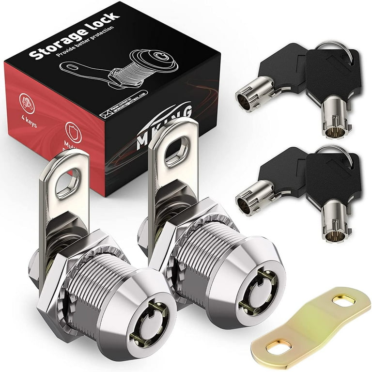 Pack Cam Locks Keyed Alike, 1-1/8 Cabinet Locks With Keys,, 55% OFF
