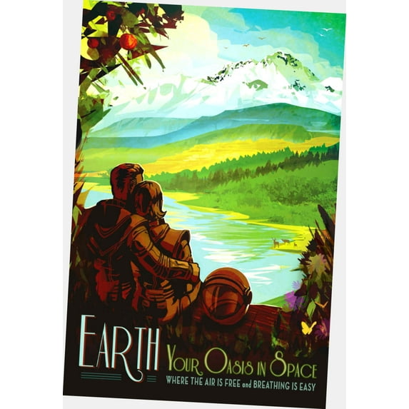 Nasa Travel Poster Art Poster 24"x36" 24x36 Earth Multi-Color Square ...