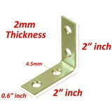 Wideskall 2" inch Corner Brace Angle Repair Bracket Bright Brass w ...