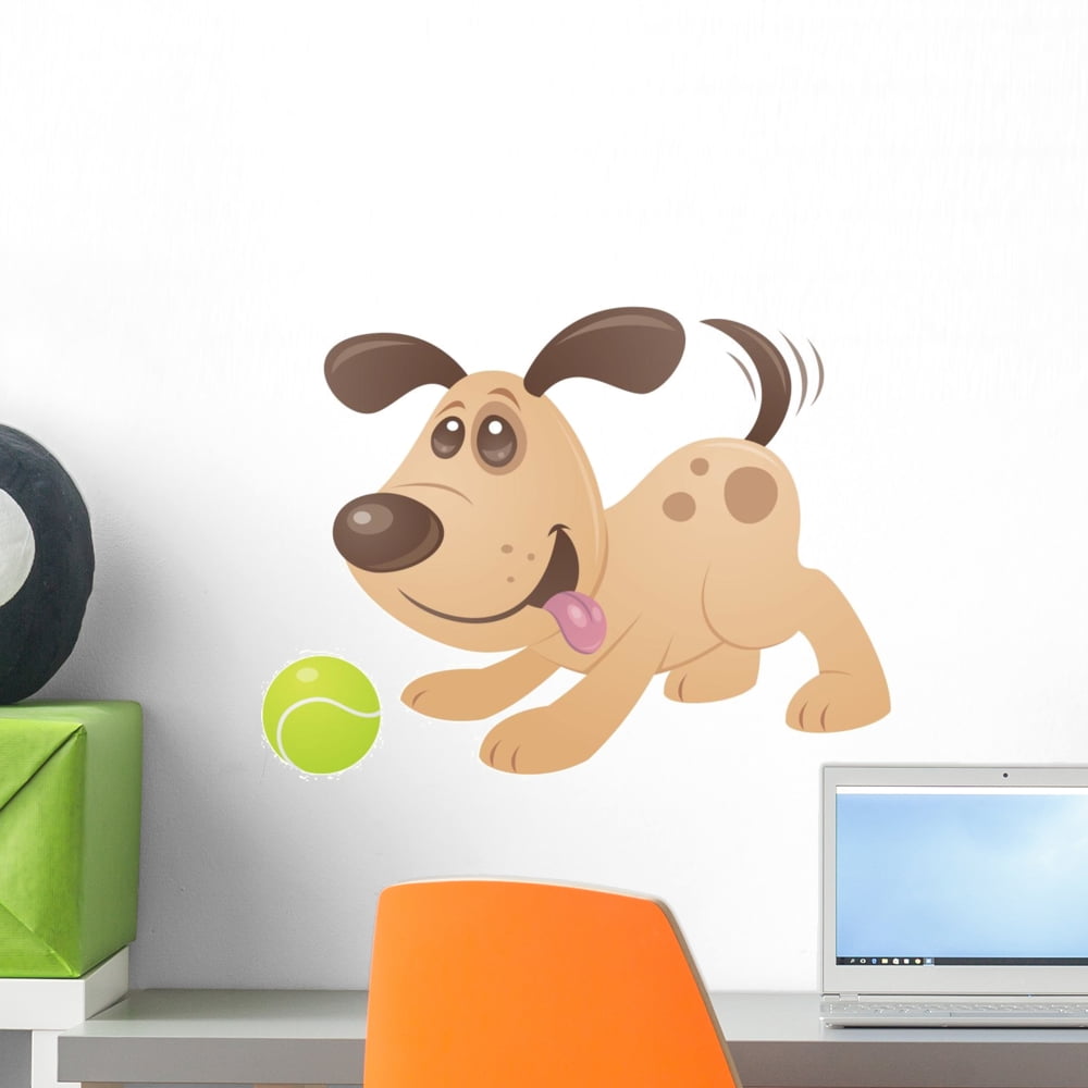 Playful Puppy Wall Decal Sticker by Wallmonkeys Vinyl Peel and Stick ...