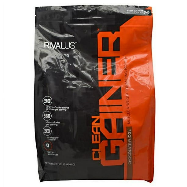 Rivalus Clean Gainer - Chocolate Fudge 10 Pound - Delicious Lean Mass ...