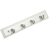 Mainstays, 8.75 Inch Key Rack, With 4 Hooks, White, Mounting Hardware ...